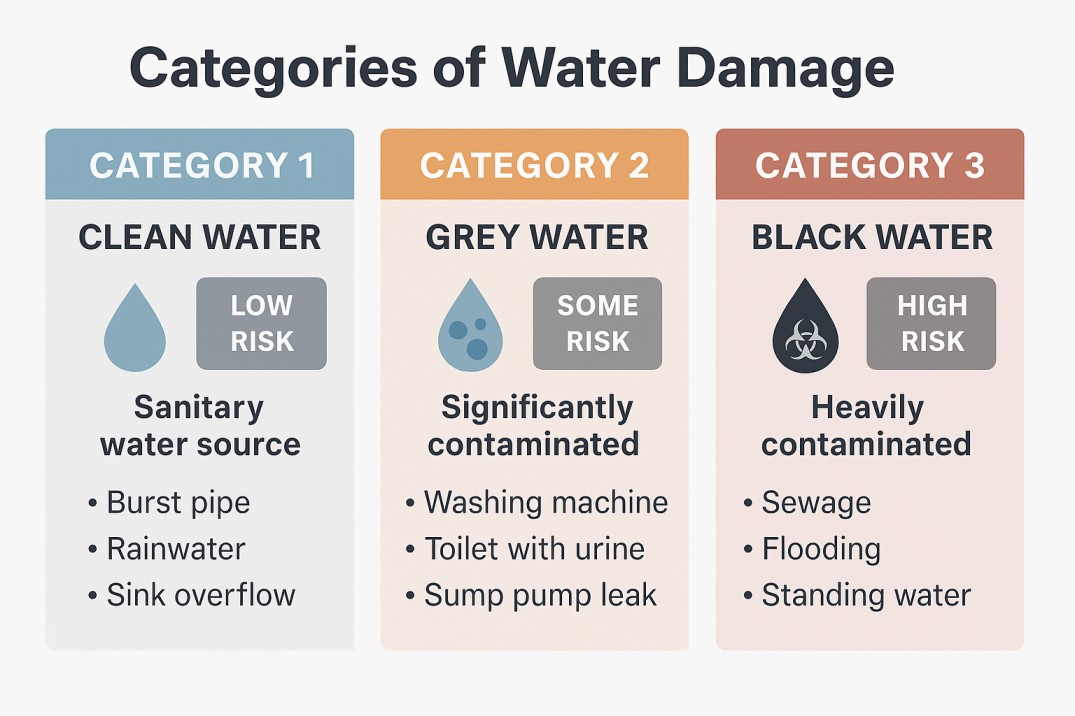 Understanding Category 1, 2 & 3 Water Damage | Reztor